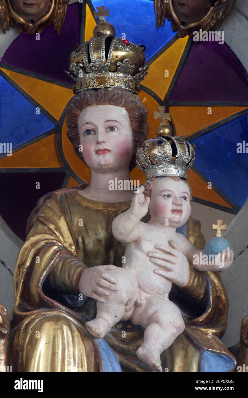 Our Lady of Svetice, statue on the main altar in Church of Birth of ...
