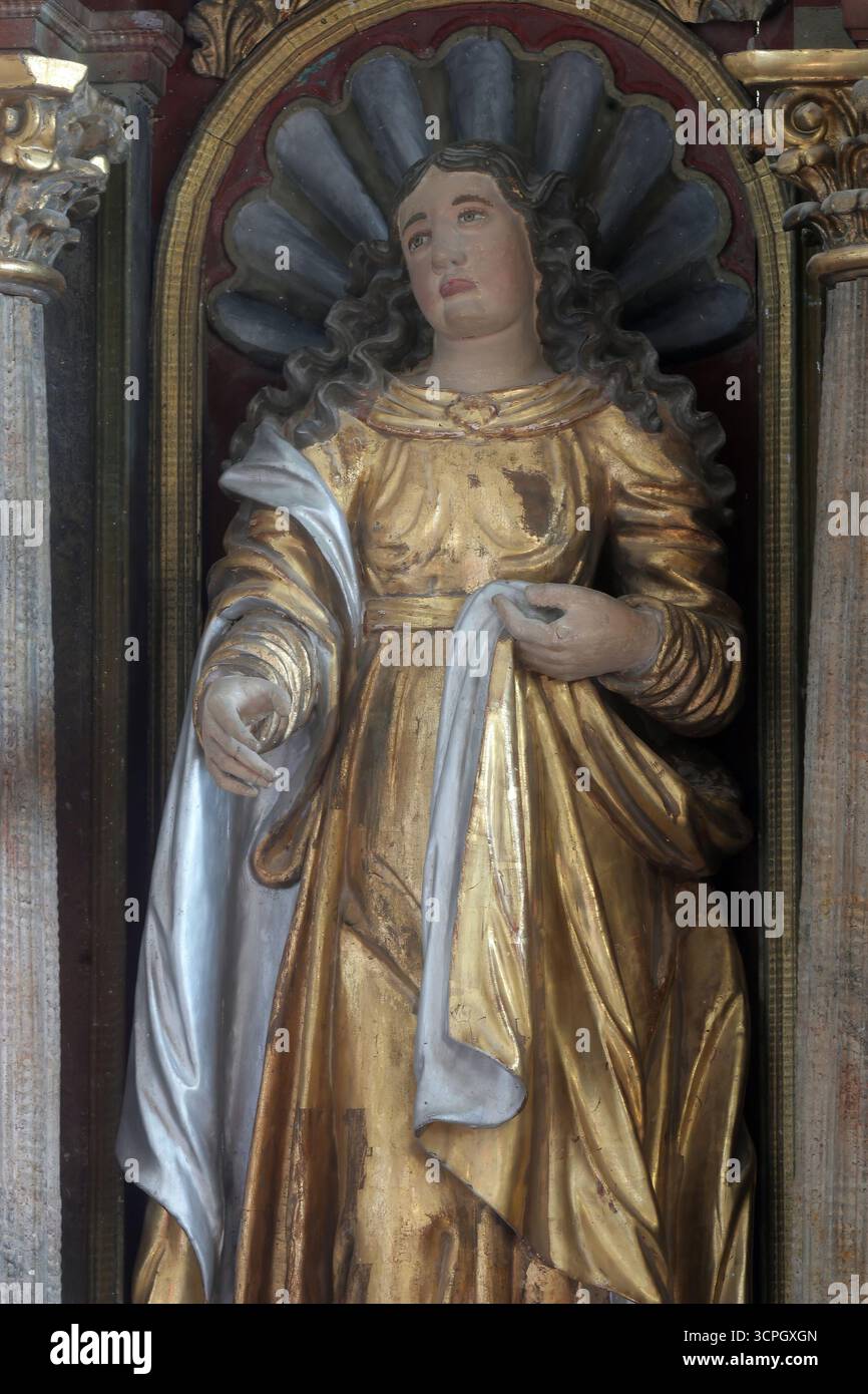 Saint Mary Magdalene, statue on the main altar in Church of Birth of ...