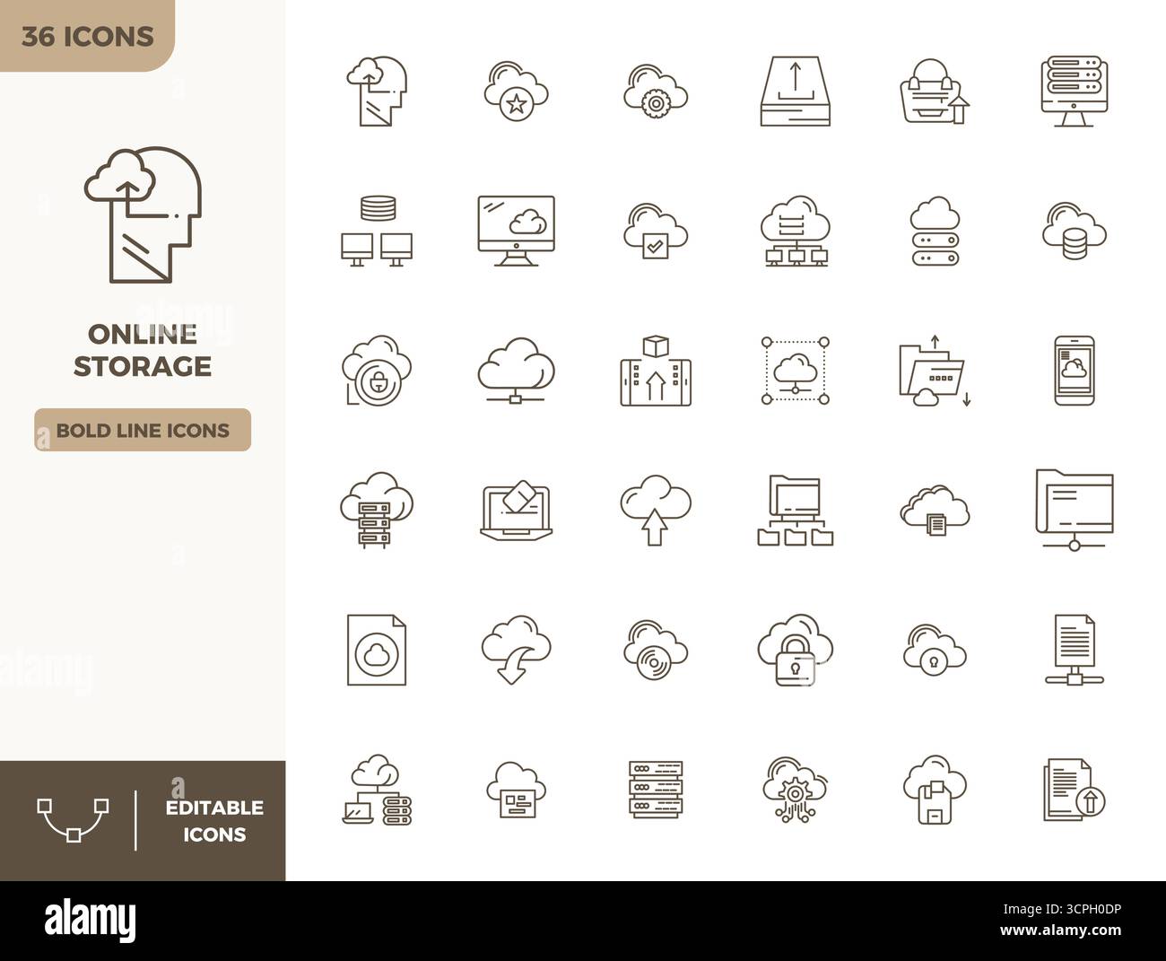 Beautifully rendered 36 Heavy Line PIXEL perfect vector icons for ...