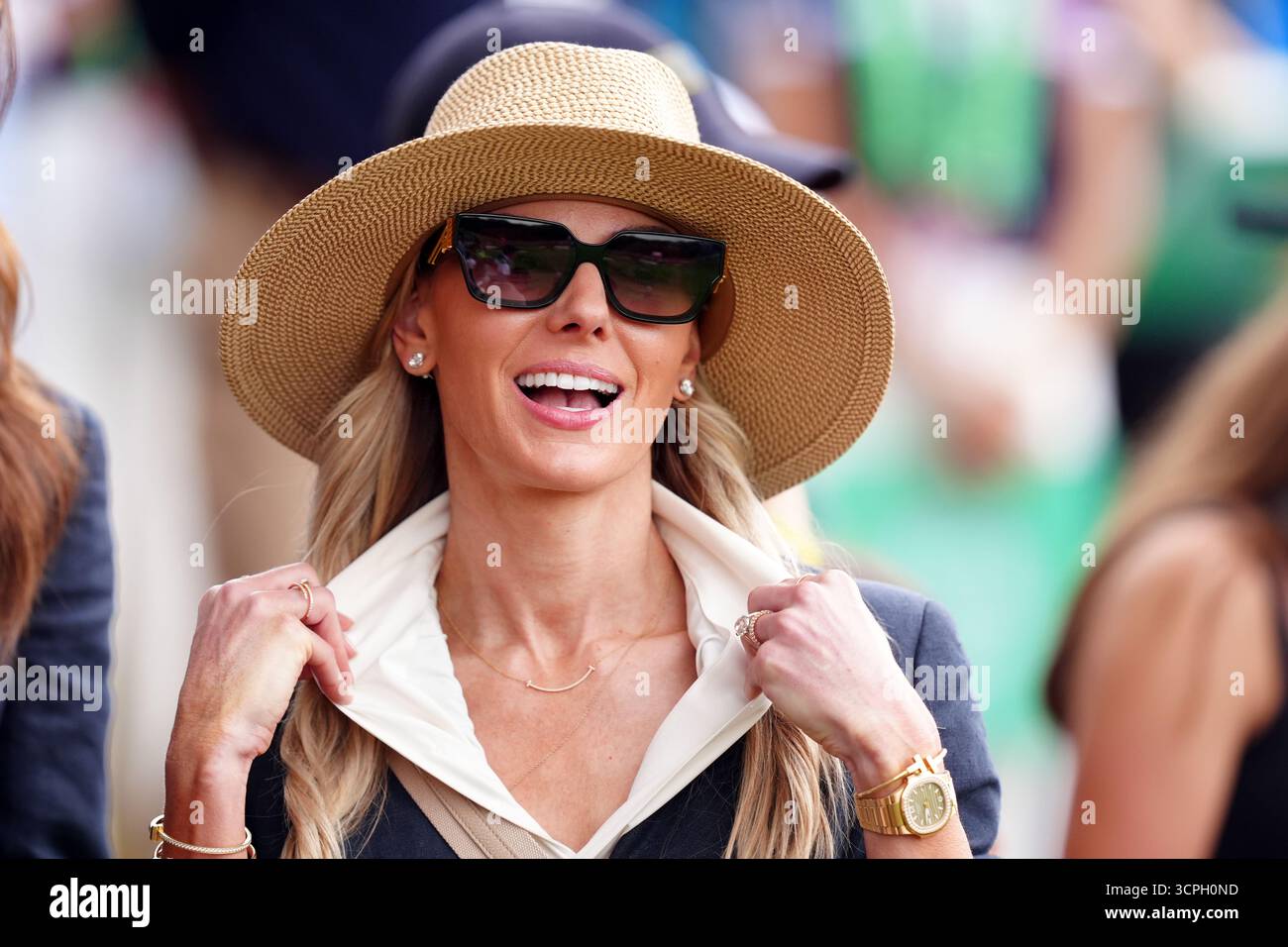 Erica Stoll, wife of Rory McIlroy during the morning foursomes on day ...