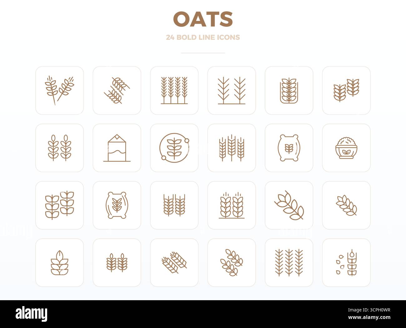 Professional-grade collection of 24 Strong Outline vector icons ...