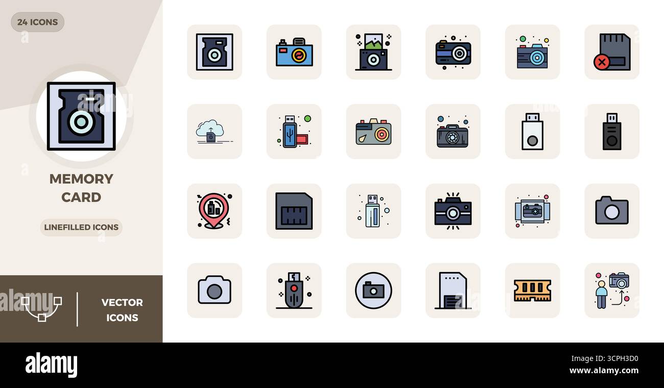 Distinctive pack of 24 PIXEL perfect vector icons inspired by Memory ...