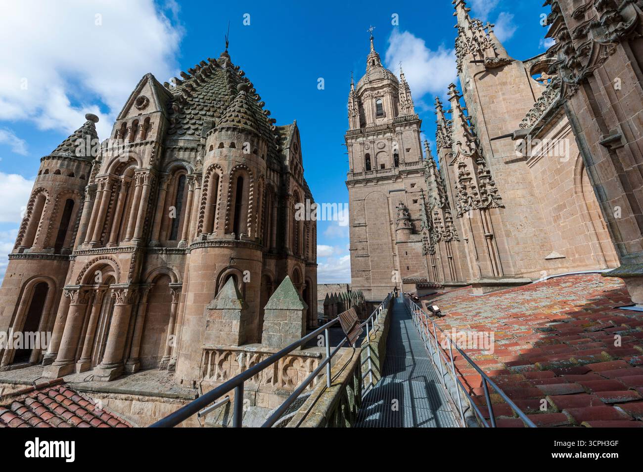 Crossing tower and bell tower of the Old Cathedral seen from its roof ...