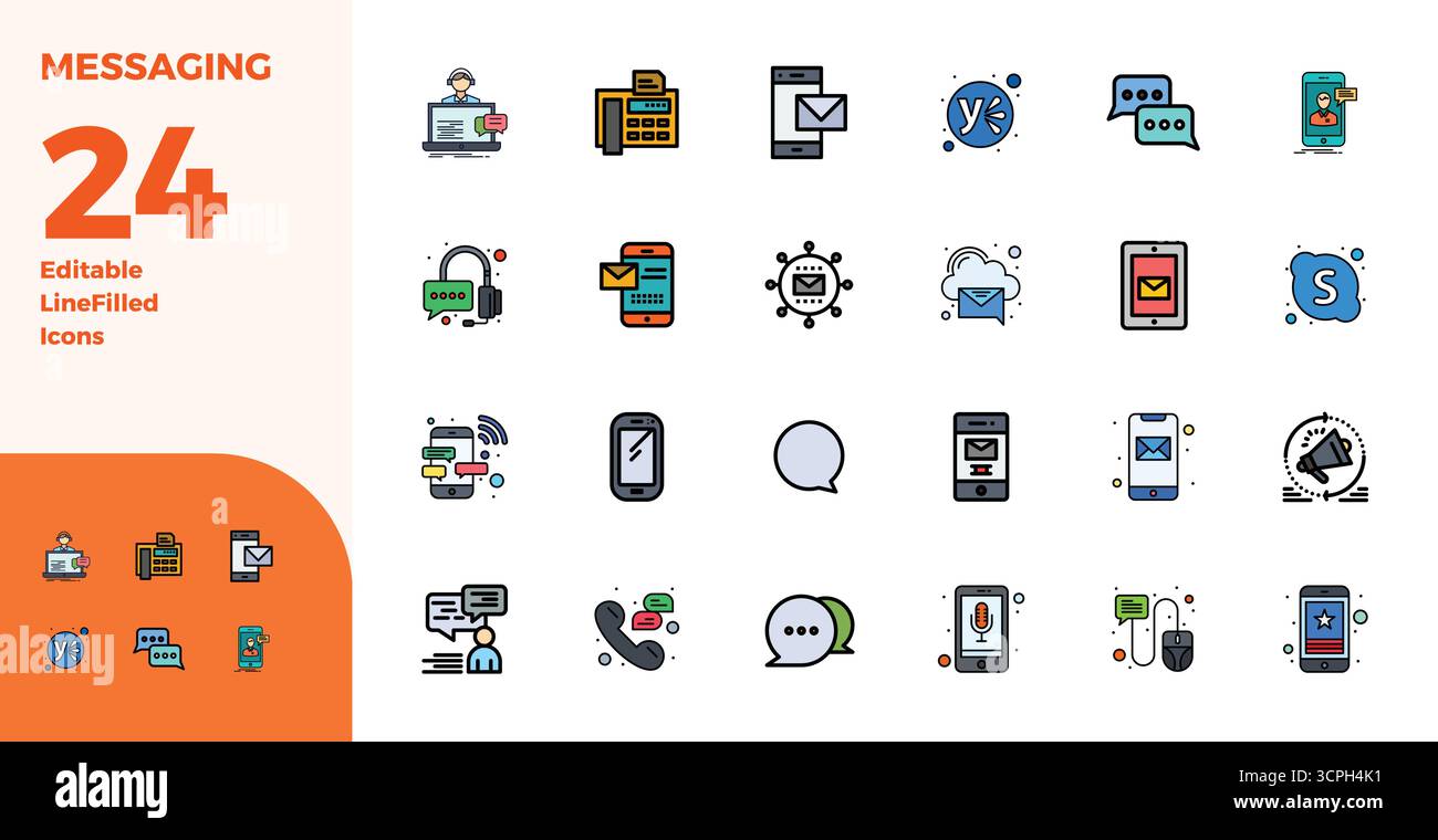 High-performance collection of 24 Duotone vector icons for Messaging ...