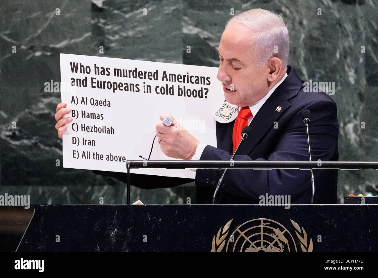 Israel Prime Minister Benjamin Netanyahu addresses the 80th session of ...