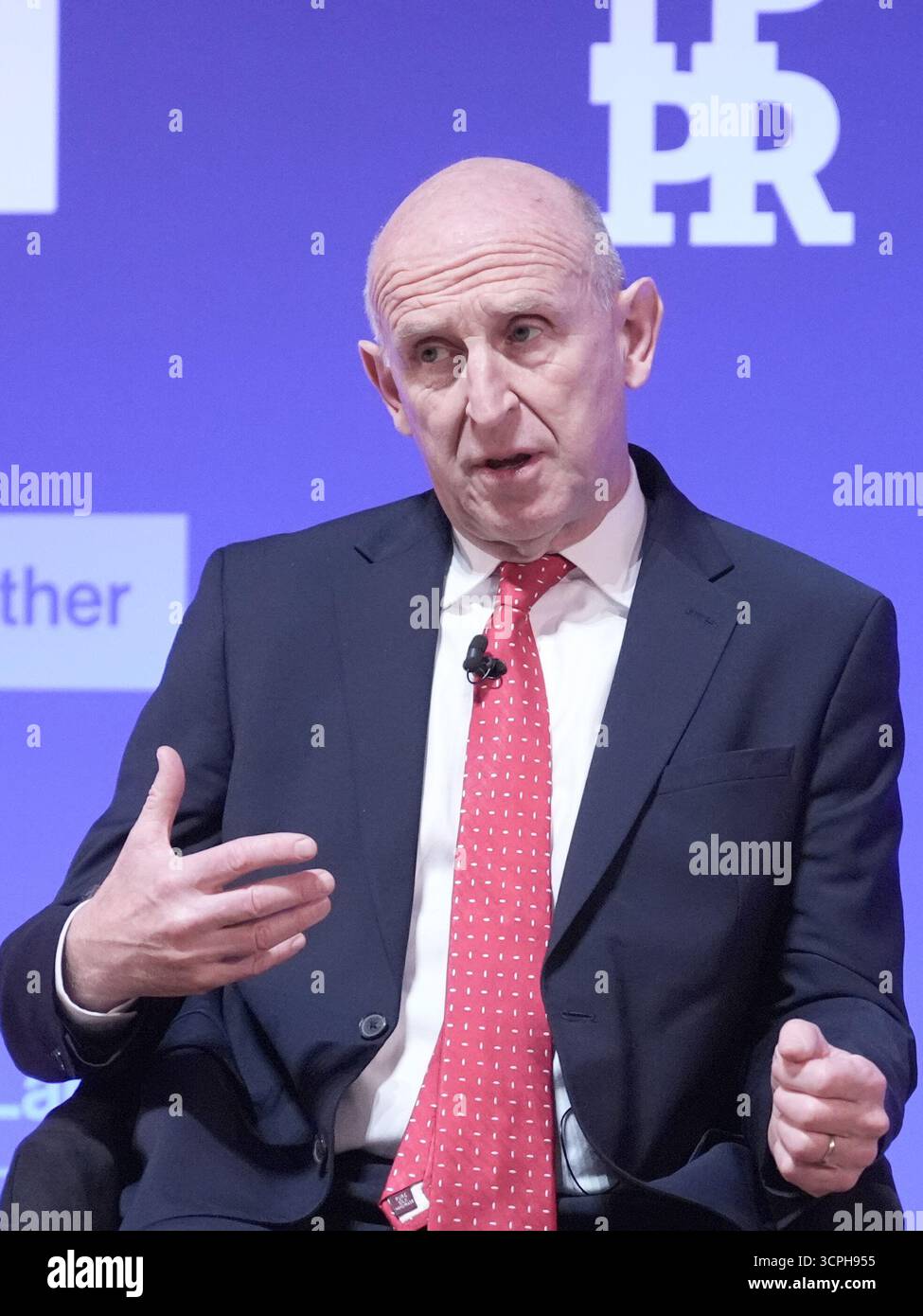 Defence Secretary John Healey speaks during the Global Progress Action ...