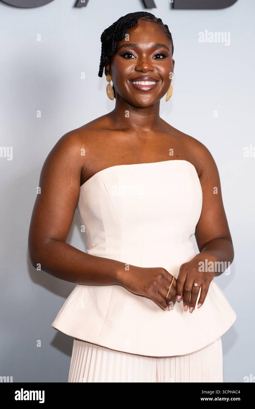 Ayo Owoyemi-Peters poses for photographers upon arrival at the premiere ...