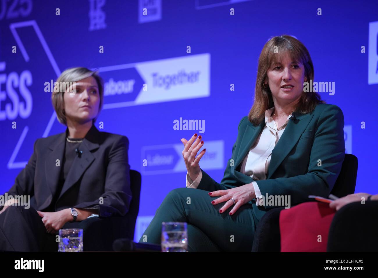 Britain's Chancellor of the Exchequer Rachel Reeves speaks as Iceland's ...