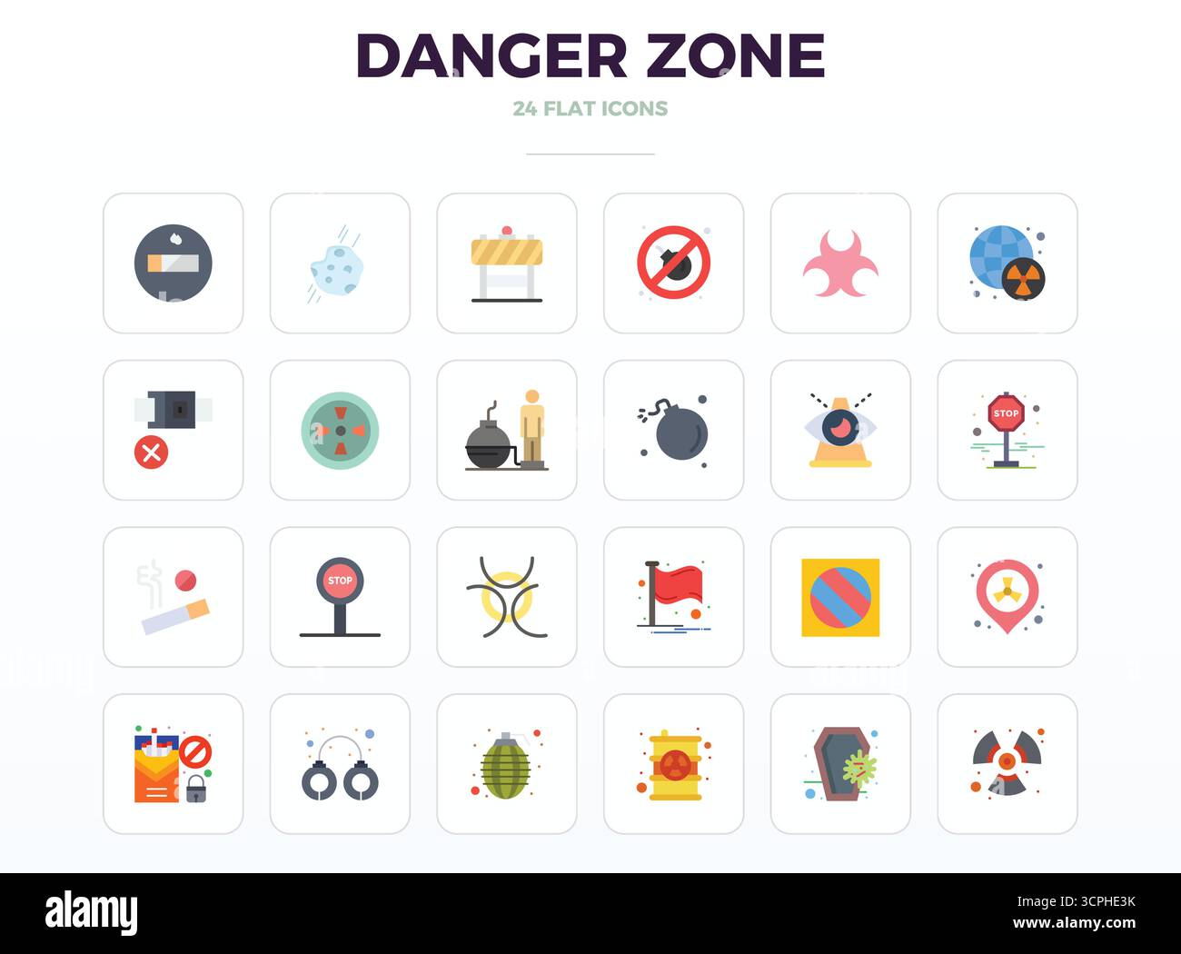 Carefully curated 24 Minimal Flat vector icons for Danger Zone ...