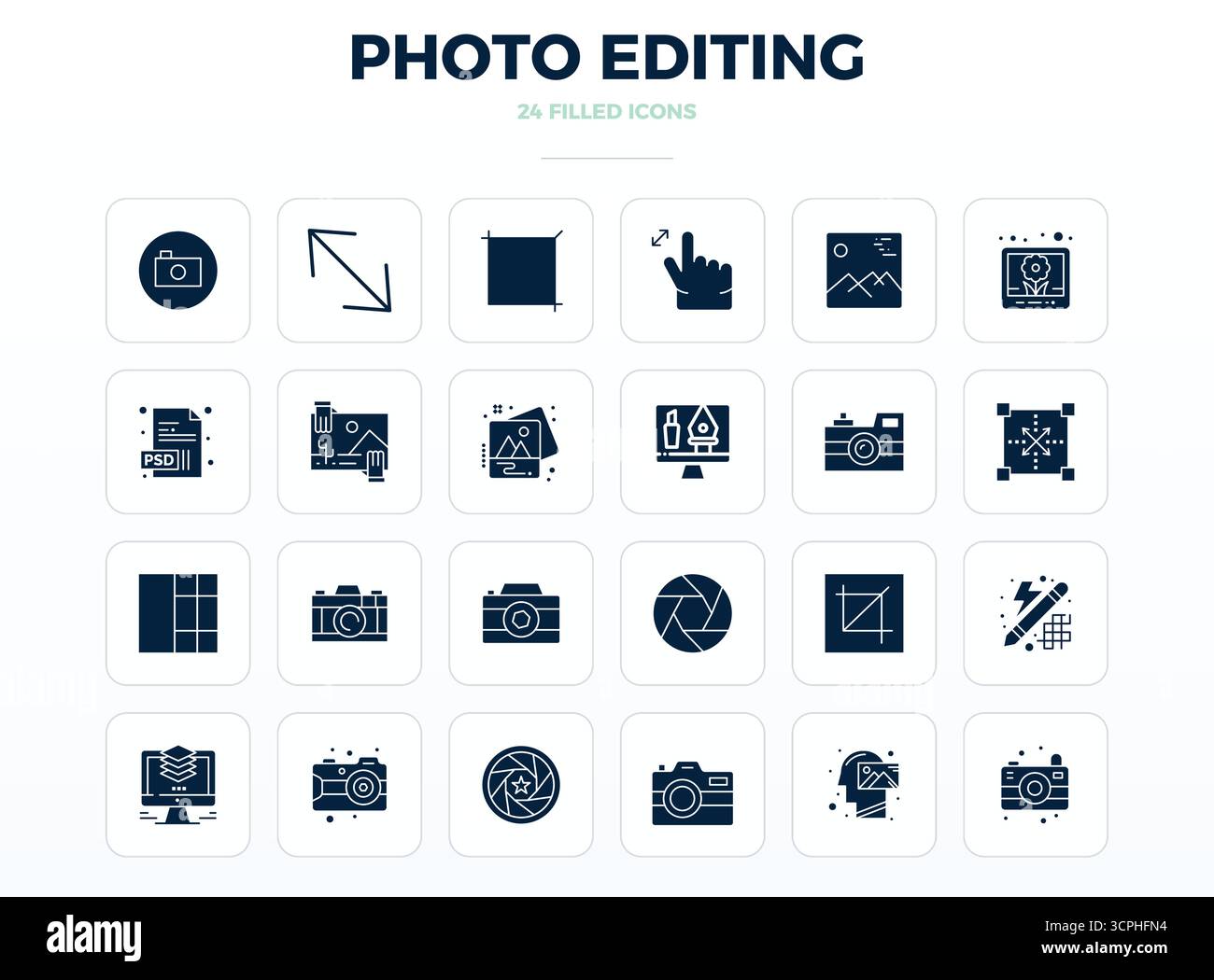 Revolutionary set of 24 PIXEL perfect vector icons inspired by Photo ...