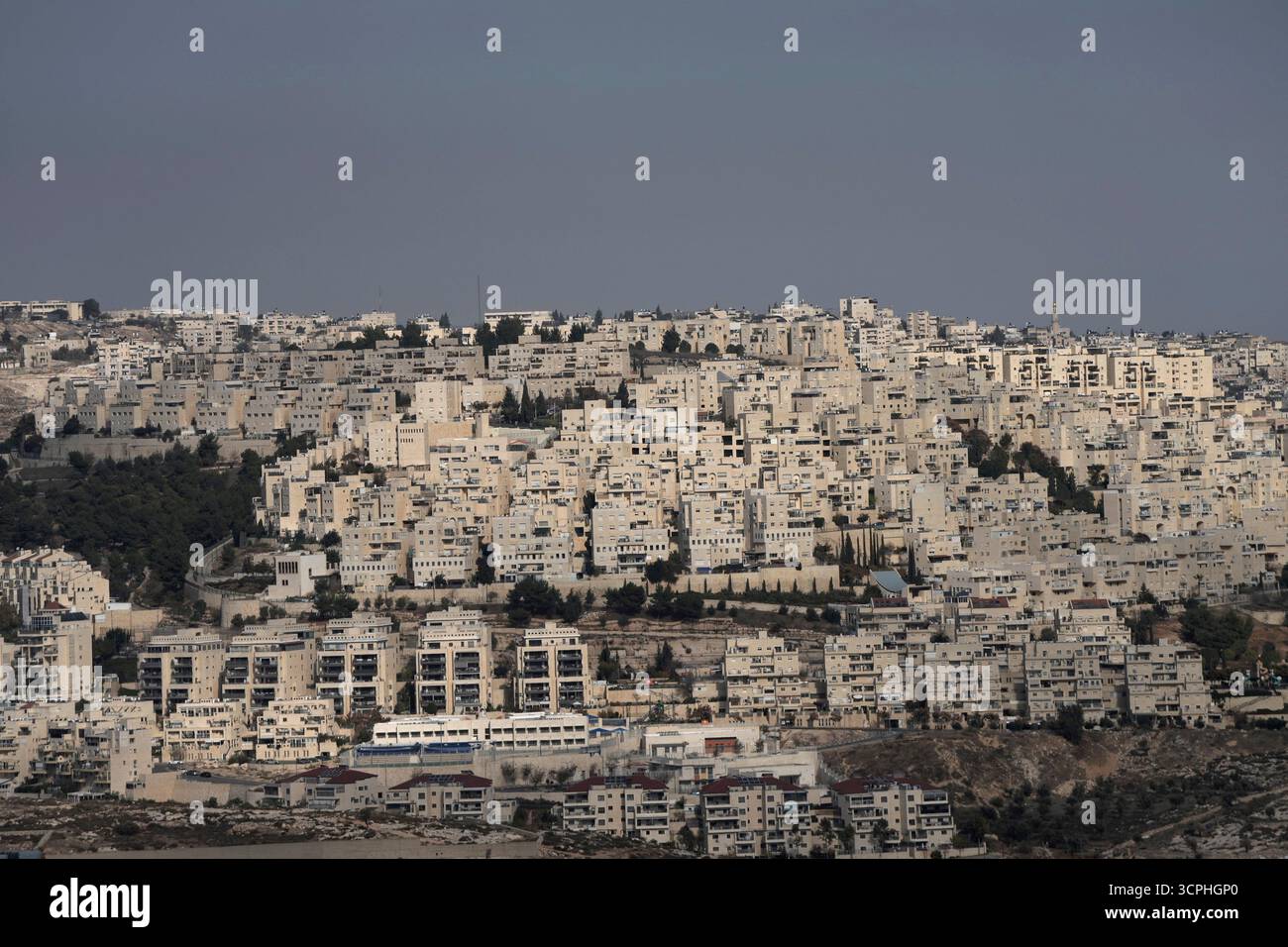 FILE - The Israeli settlement of Har Homa, seen from the West Bank city ...