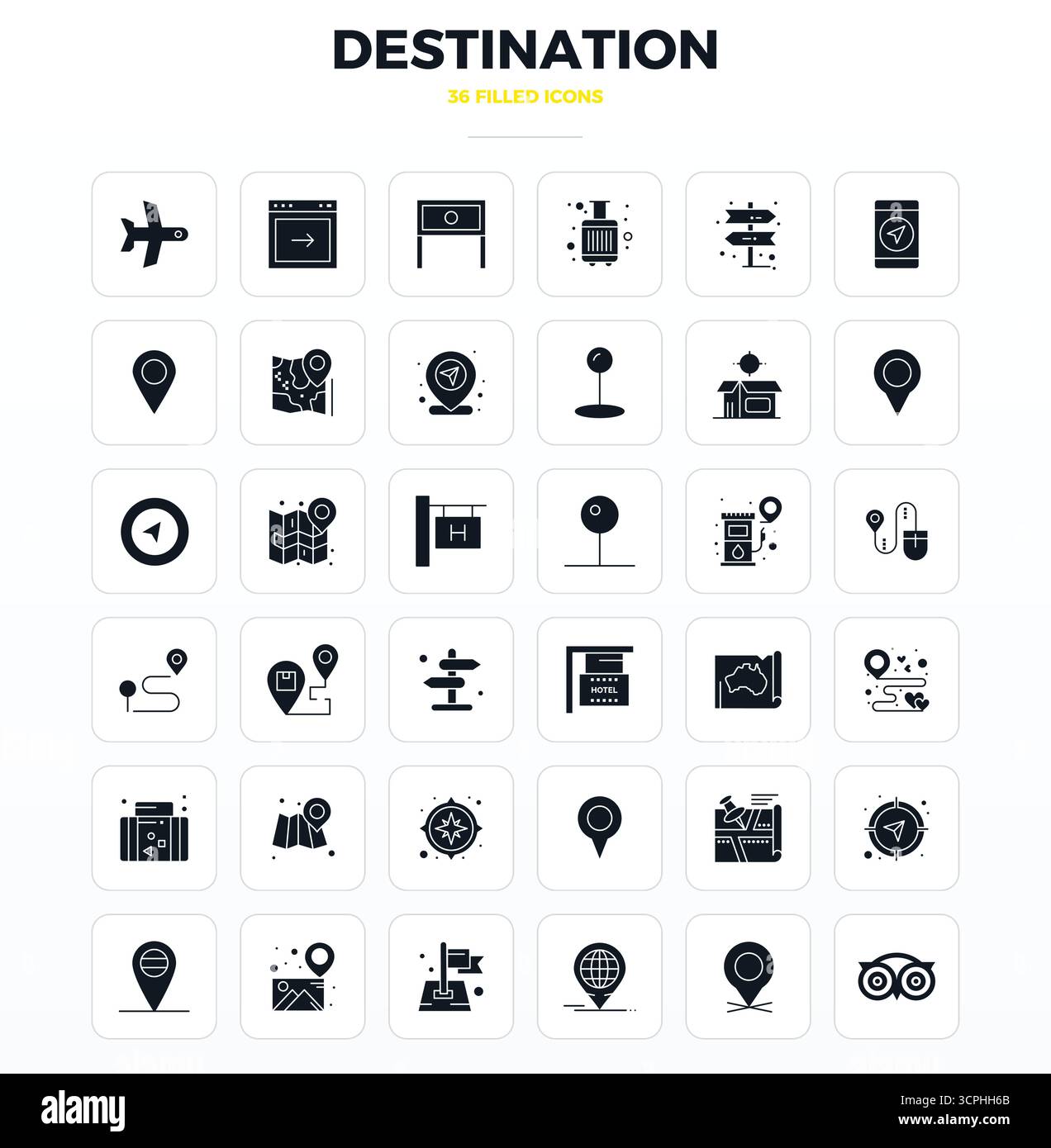 Handcrafted collection featuring 36 SolidFill vector icons for ...