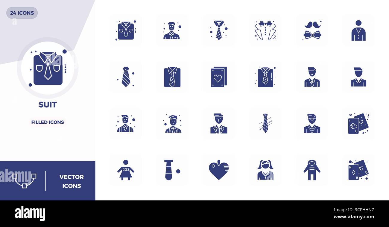 Advanced collection of 24 PIXEL perfect vector icons inspired by Suit ...