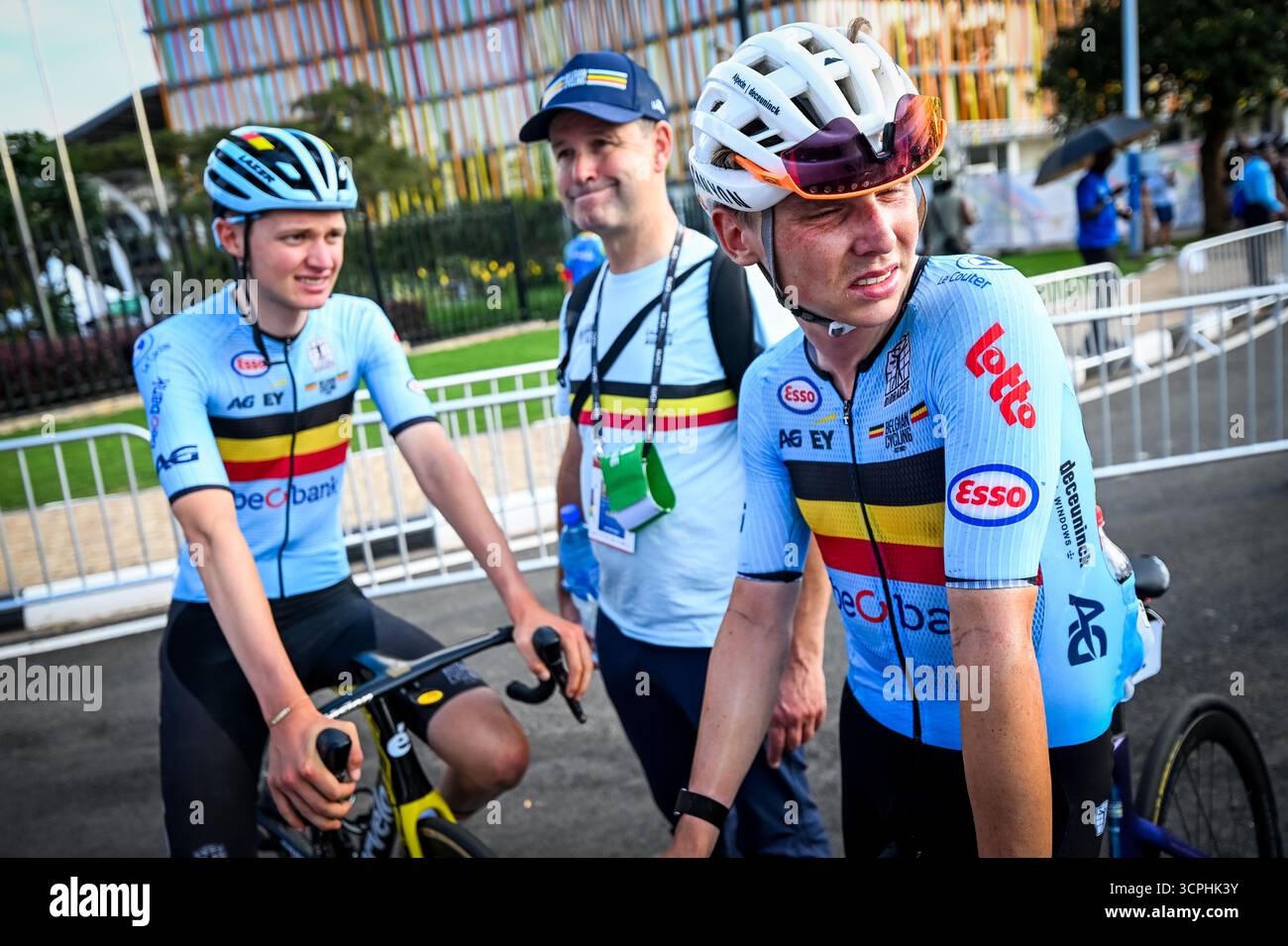Belgian Tim Rex and Belgian Aaron Dockx pictured after the u23 men road ...