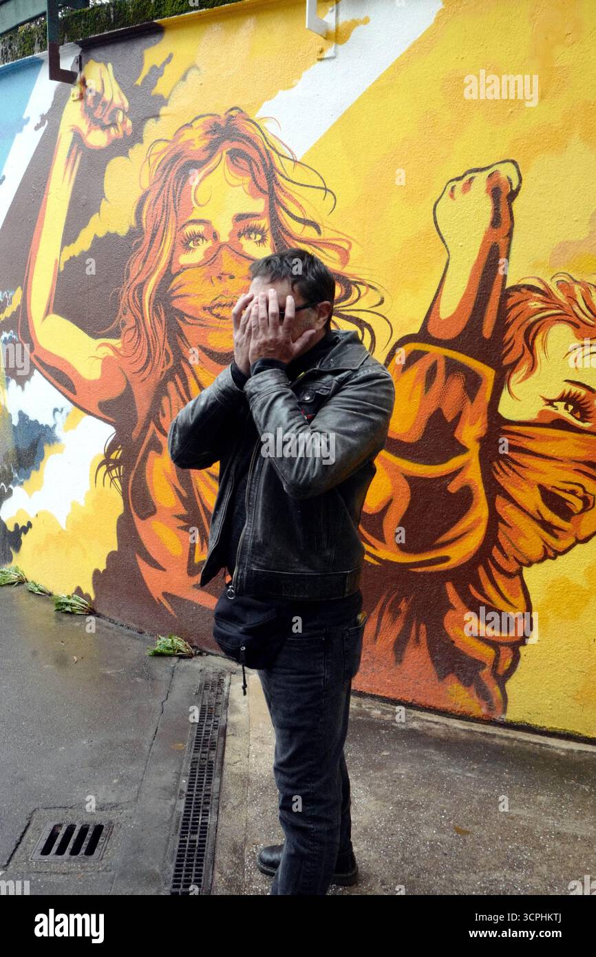RNST, artist during the inauguration the new mural created by the ...