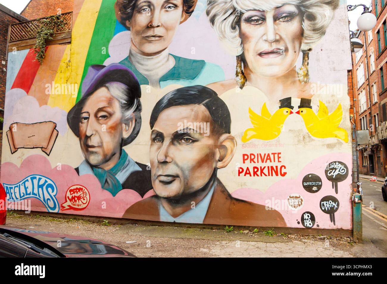 Vivid street art mural portraits of famous LGBTQ people quentin crisp ...