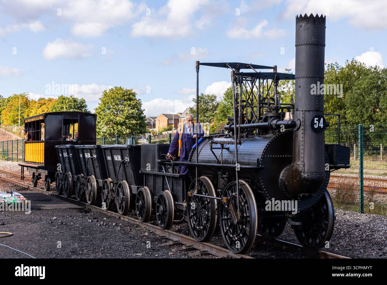 Shildon, UK, 25 September 2025. Replica of Locomotion no.1 runs along ...