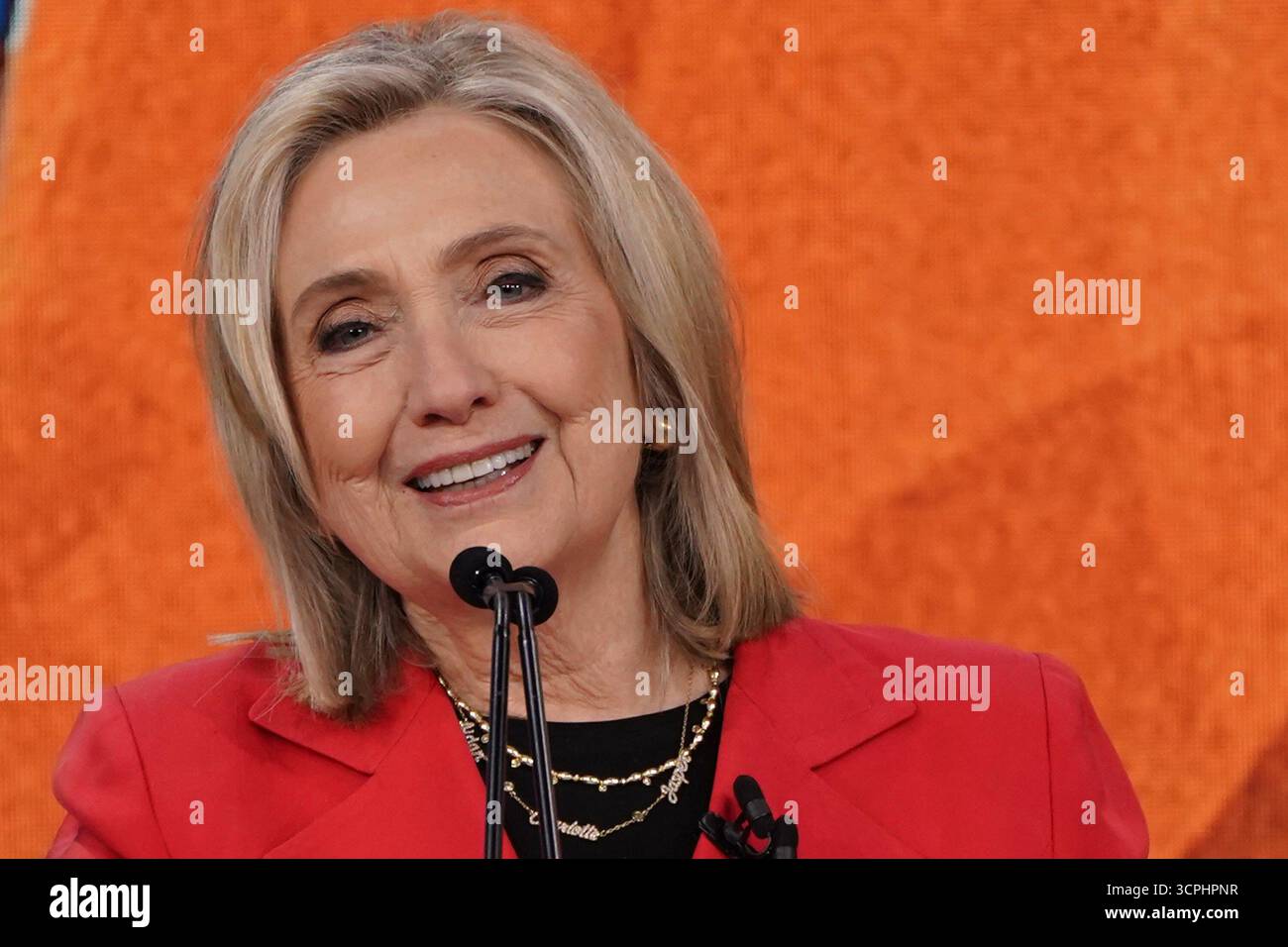 Hillary Clinton at a public appearance for Clinton Global Initiative ...