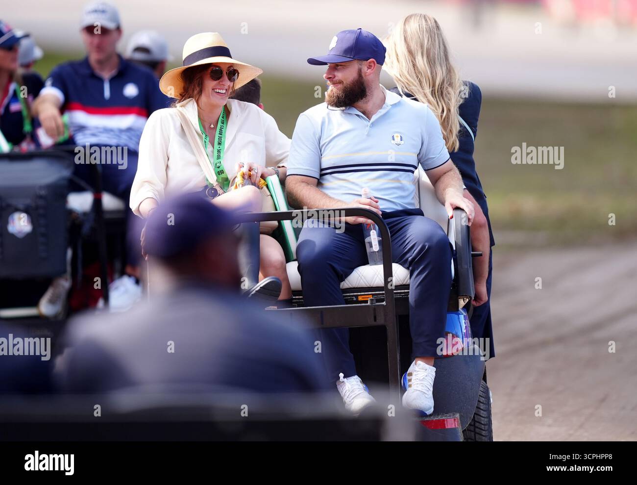 Tyrrell Hatton with his wife Emily Braisher during the morning ...