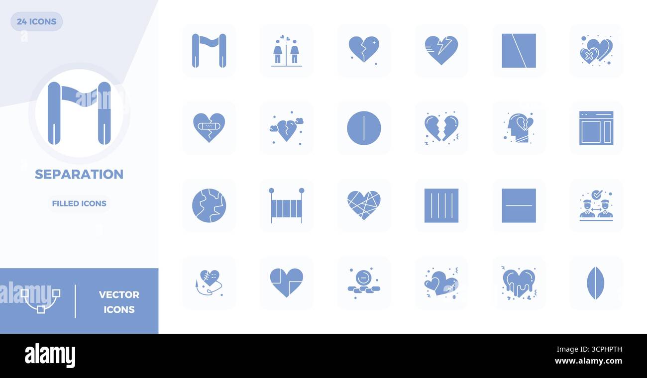 Premium collection of 24 Filled vector icons for Separation ...