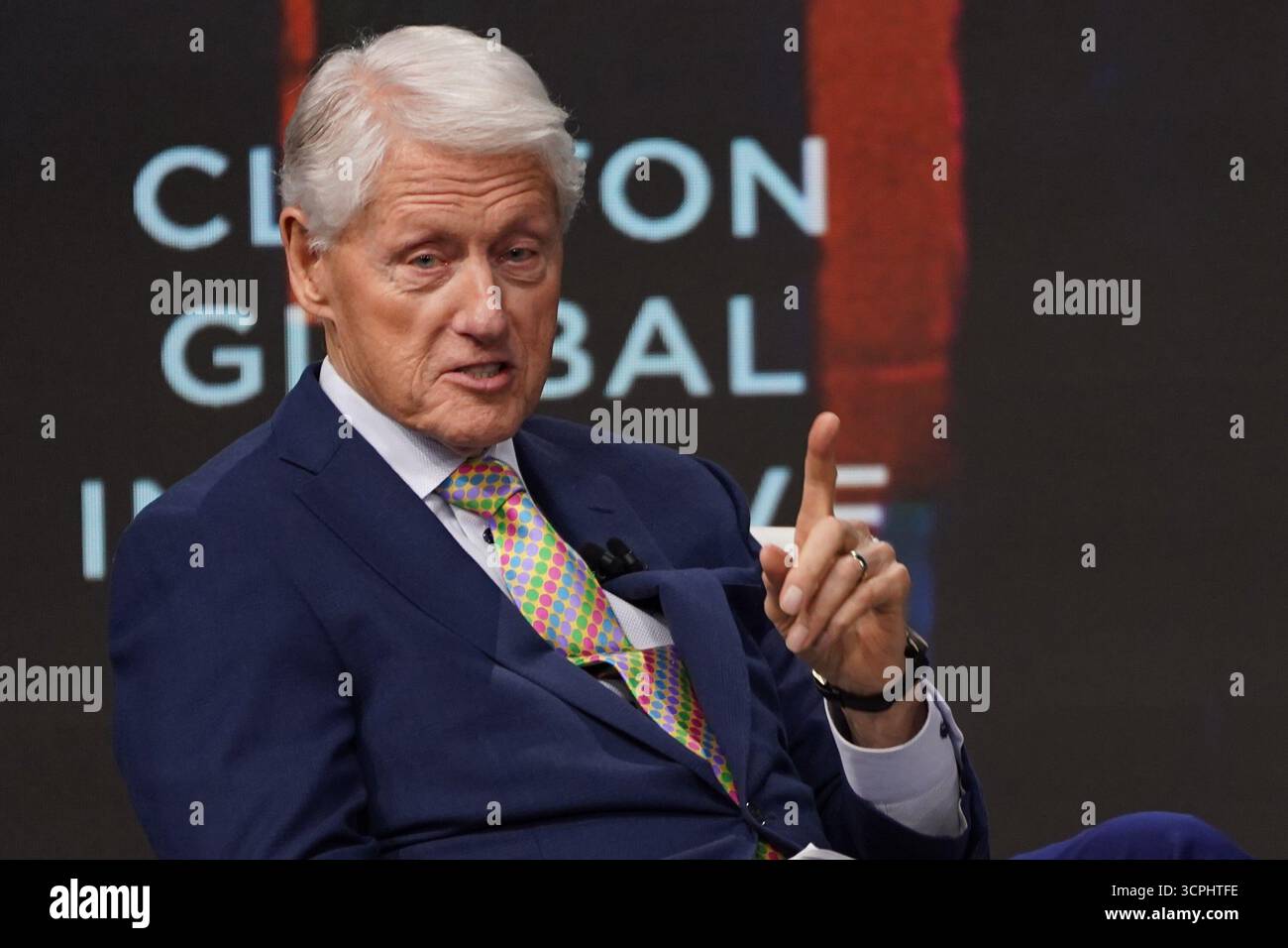 Bill Clinton at a public appearance for Clinton Global Initiative 2025 ...