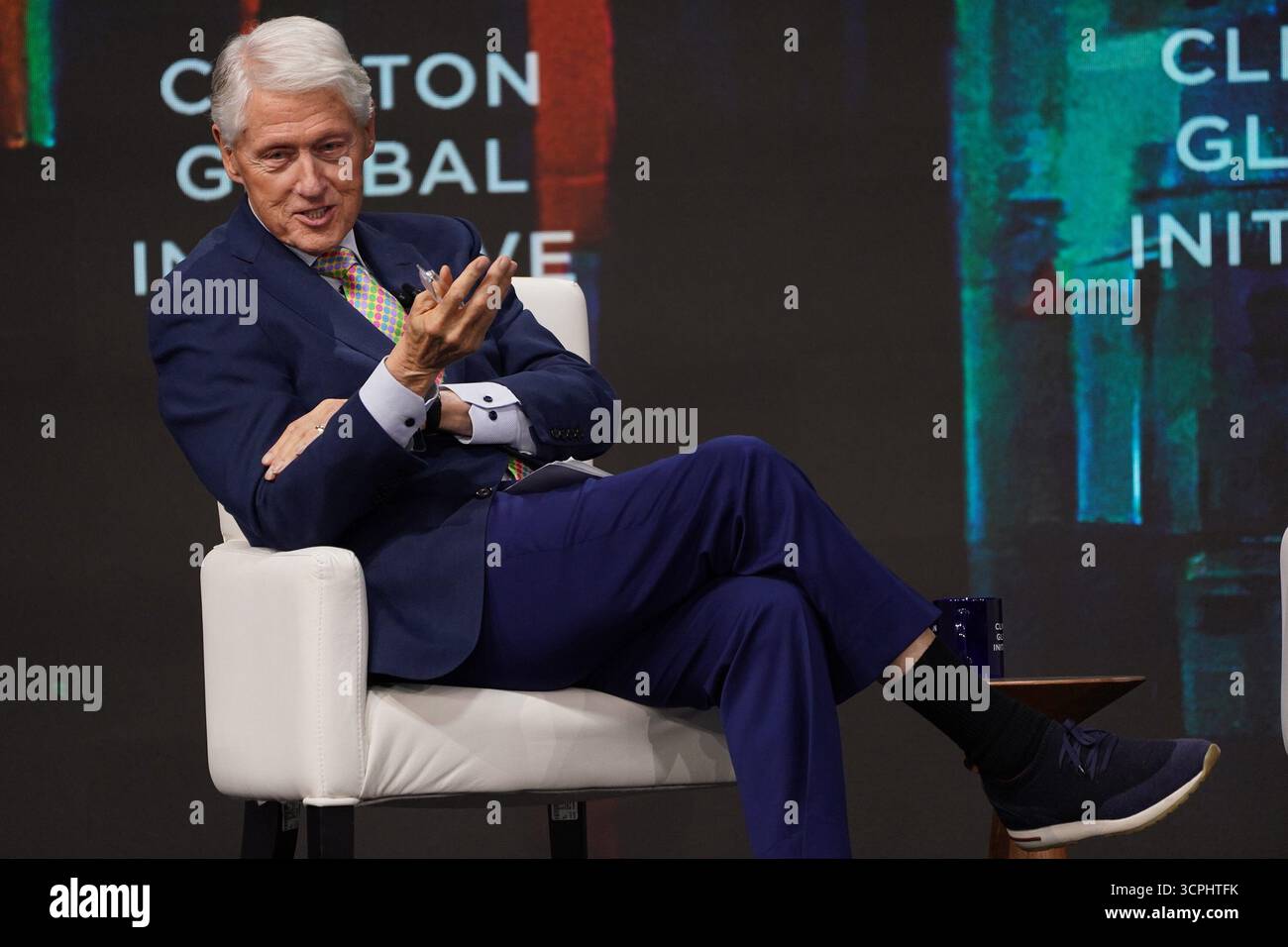 Bill Clinton at a public appearance for Clinton Global Initiative 2025 ...