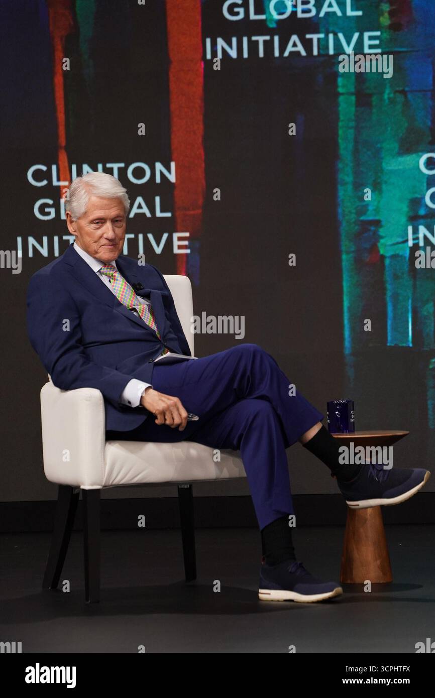 Bill Clinton at a public appearance for Clinton Global Initiative 2025 ...