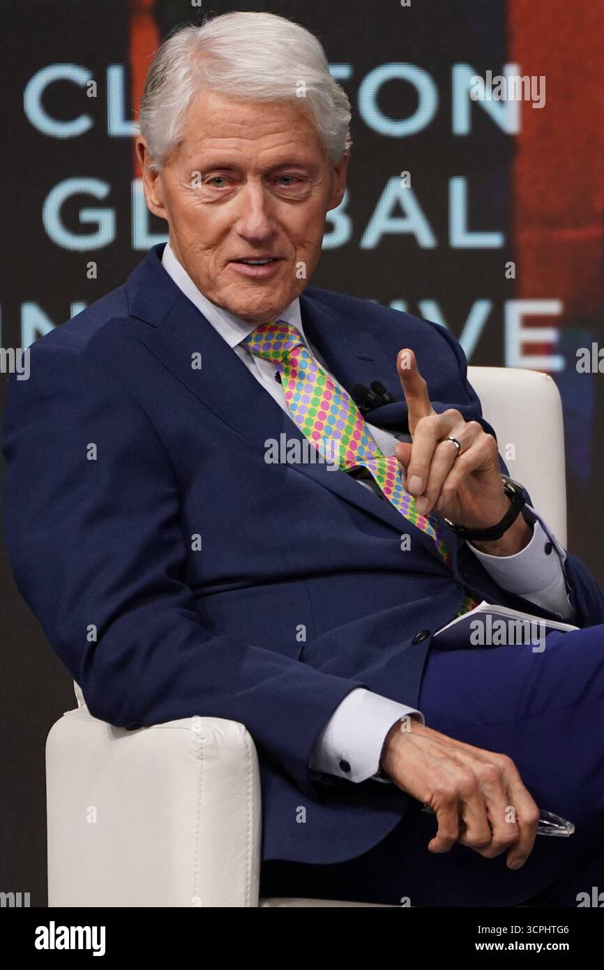 Bill Clinton at a public appearance for Clinton Global Initiative 2025 ...