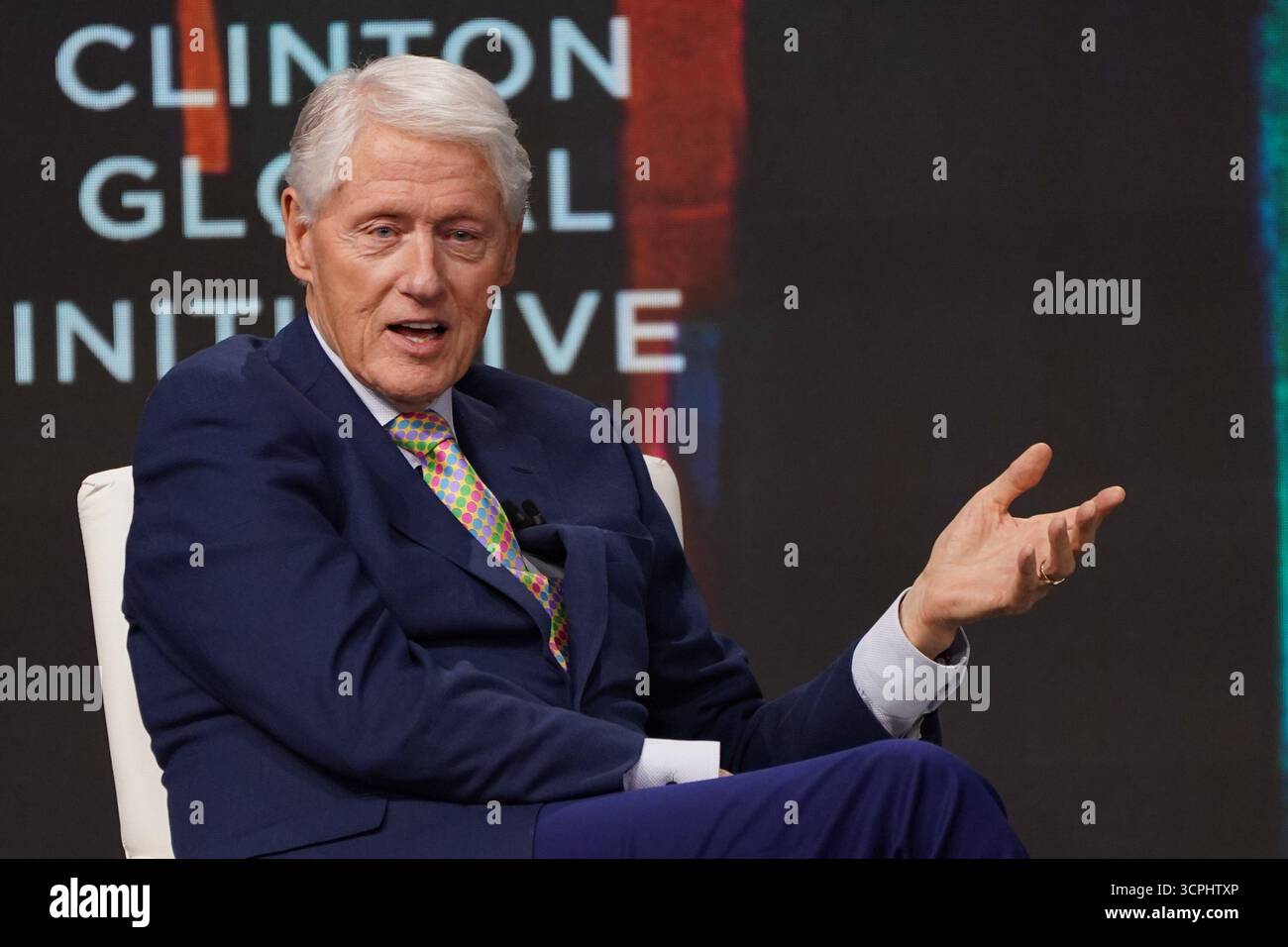 Bill Clinton at a public appearance for Clinton Global Initiative 2025 ...