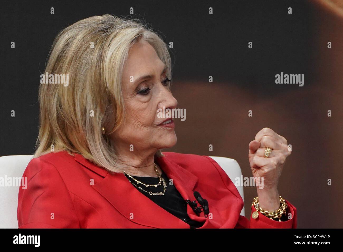 Hillary Clinton at a public appearance for Clinton Global Initiative ...