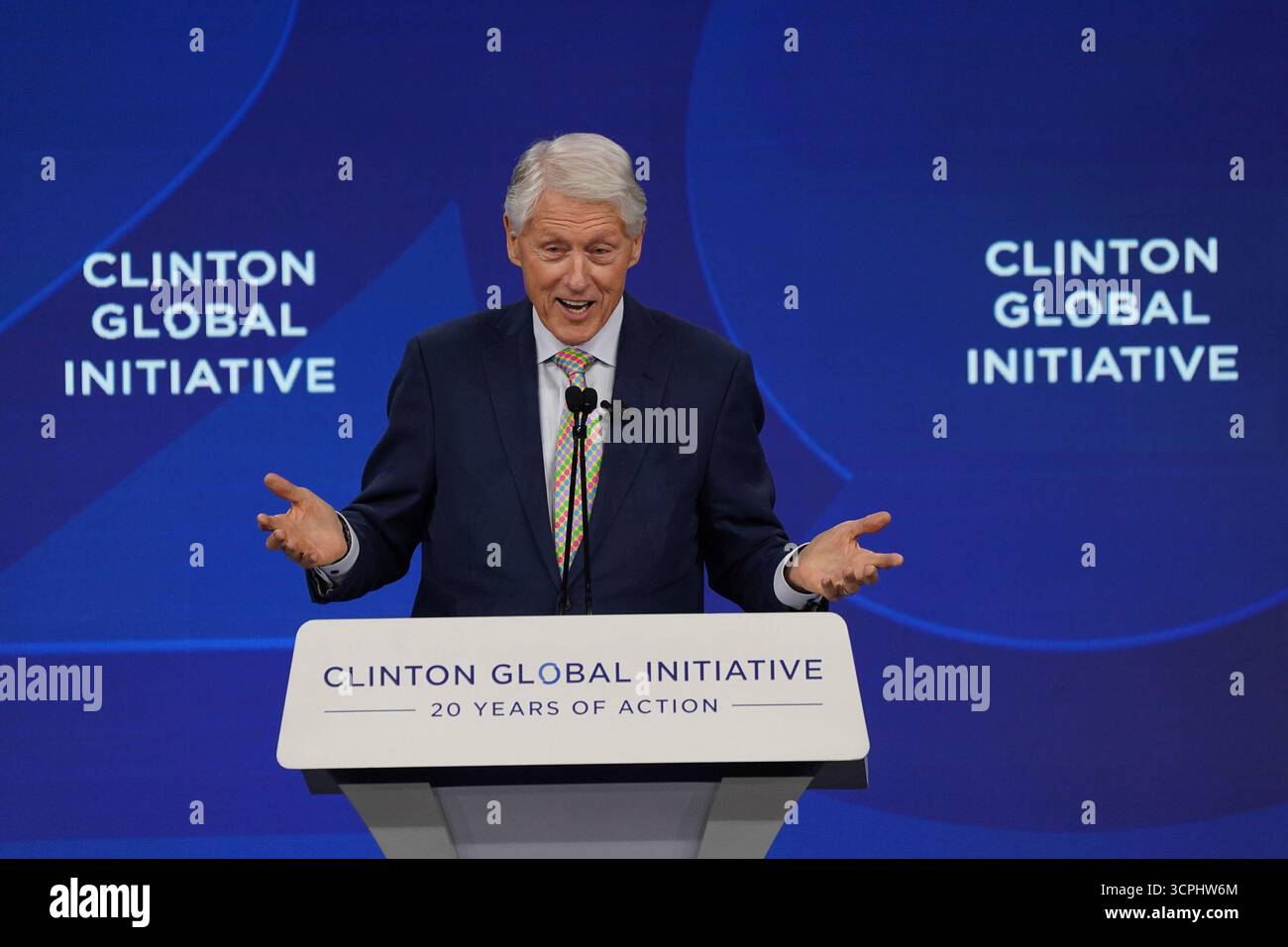 Bill Clinton at a public appearance for Clinton Global Initiative 2025 ...