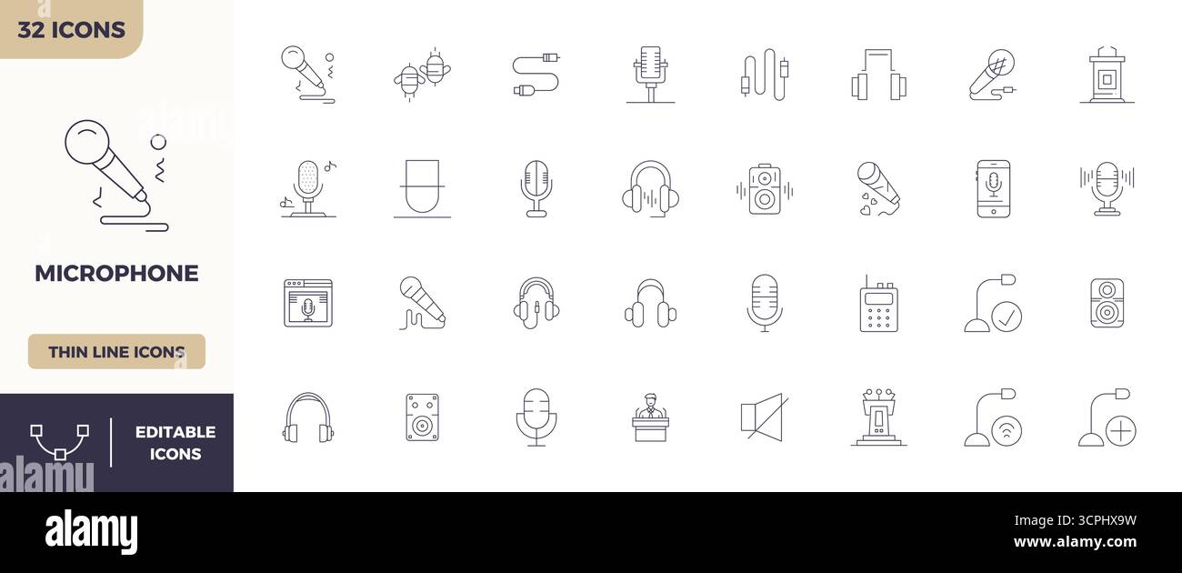 Curated pack of 32 128x128 vector icons in Minimal Line design ...