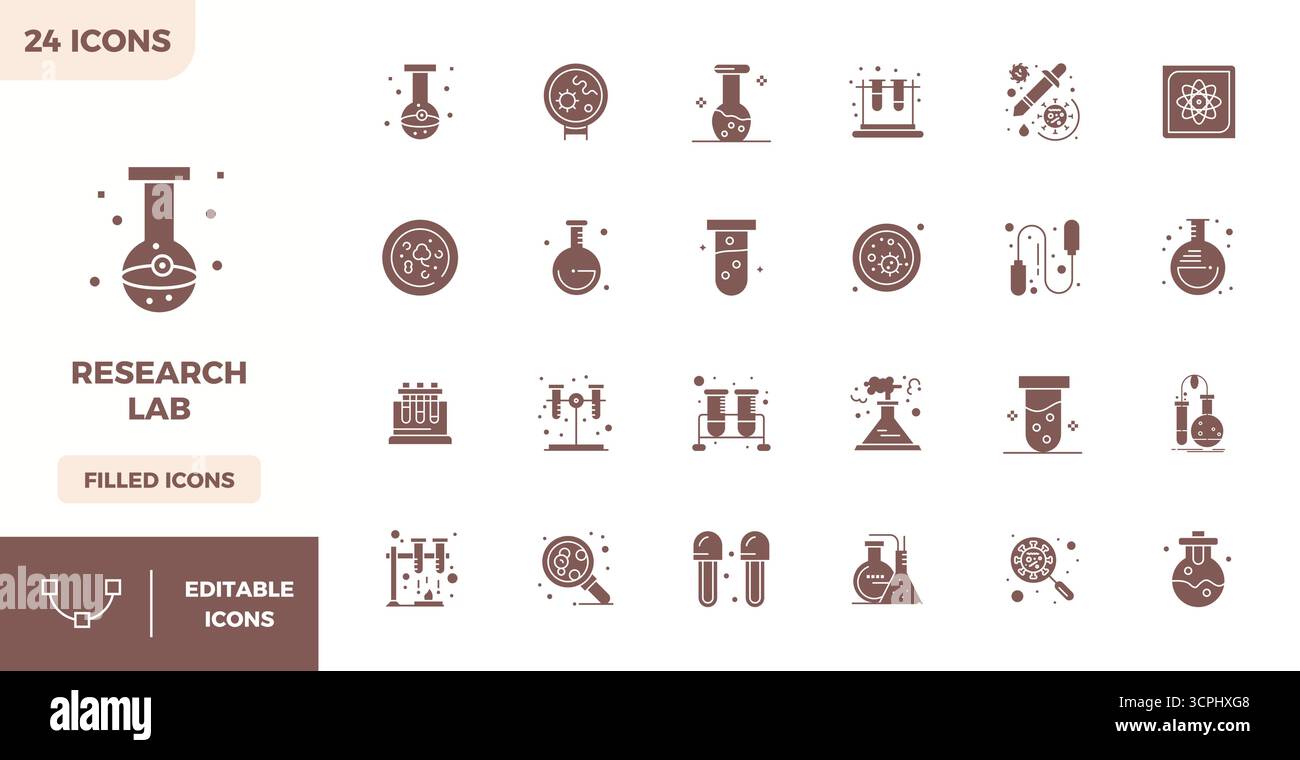 Distinctive pack of 24 PIXEL perfect vector icons inspired by Research ...