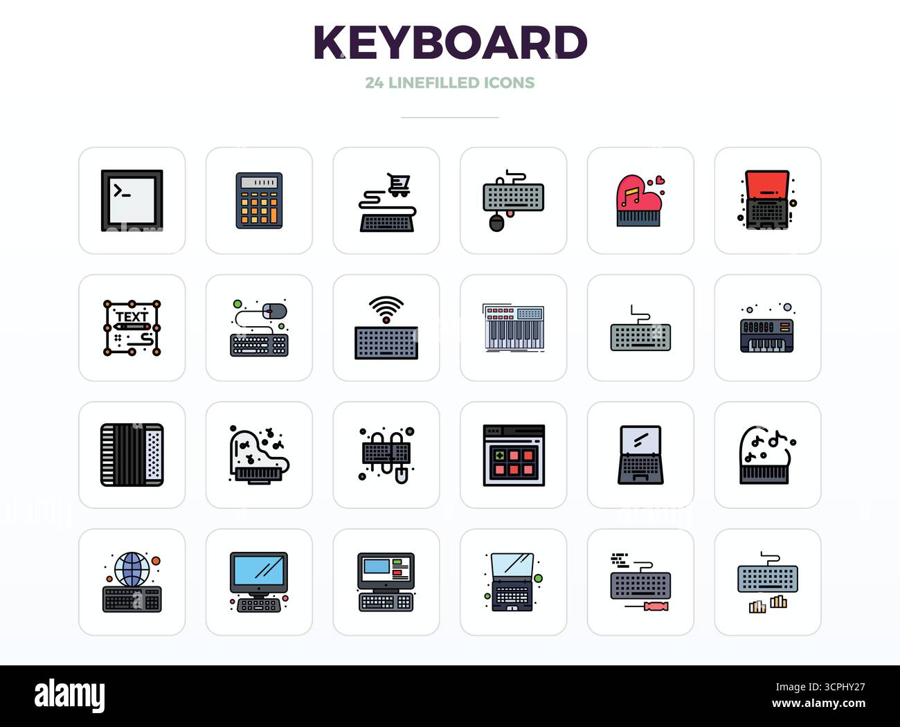 Industry-leading pack of 24 LineFill PIXEL perfect vector icons for ...
