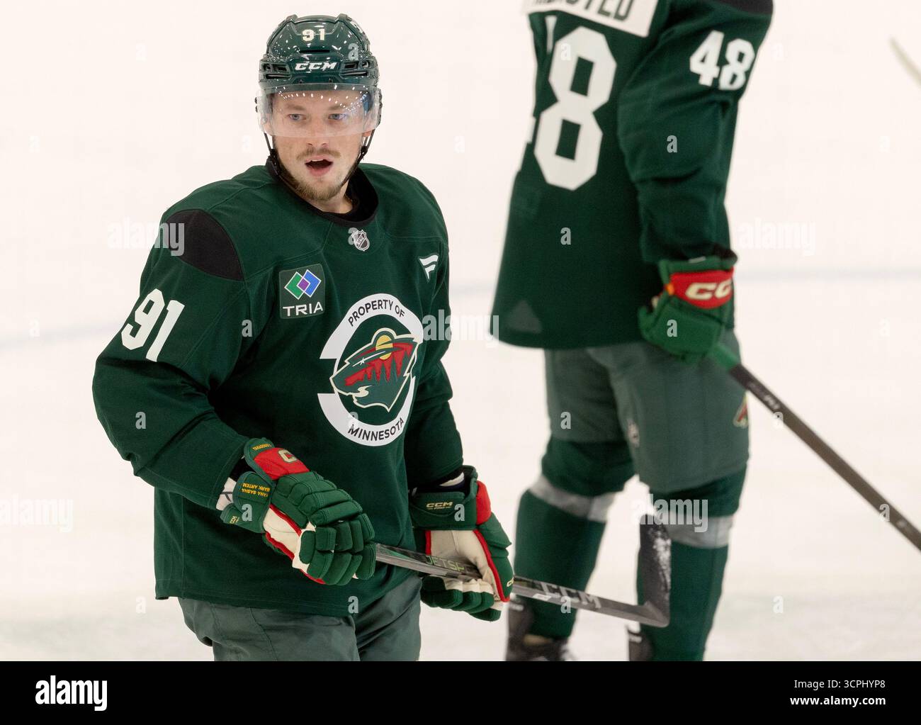 Minnesota Wild's Vladimir Tarasenko (91) looks on during NHL hockey ...