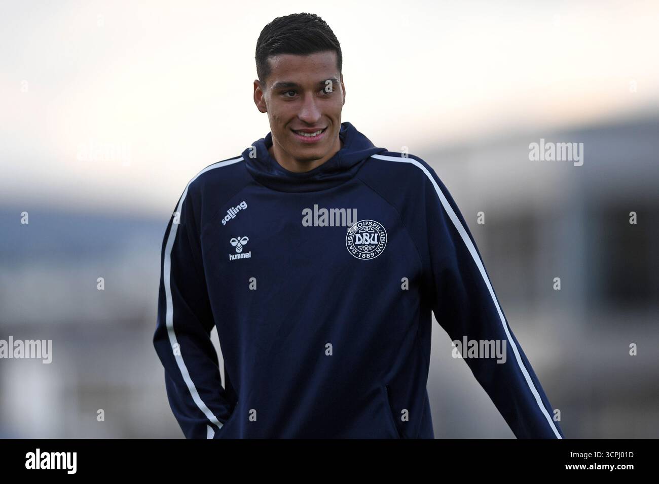 Rodney Parade Denmark players arrive at the stadium ahead of the U21 ...