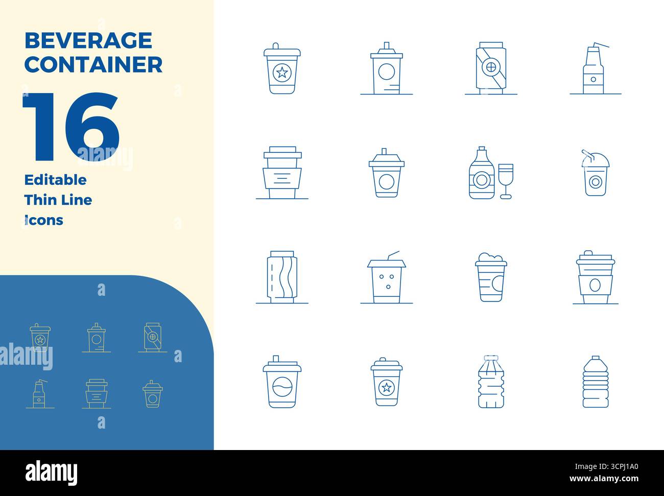 Transform your designs with 16 Thin Line vector icons themed around ...
