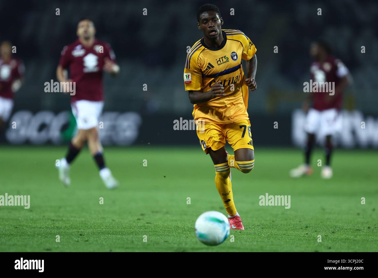 Jeremy Kandje Mbambi of Pisa Sc in action during the Coppa Italia Round ...