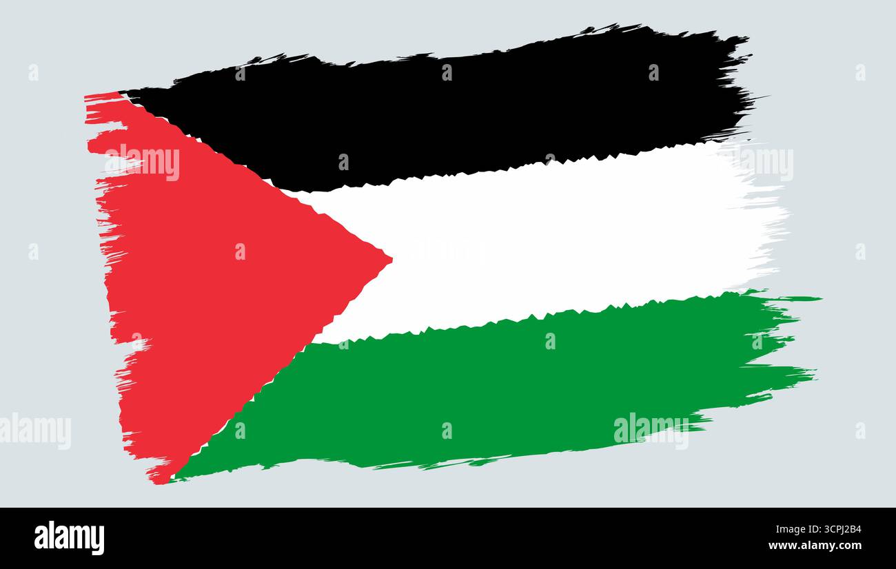 Vector vintage Palestine flag. Drawing flag of Palestine in grunge ...