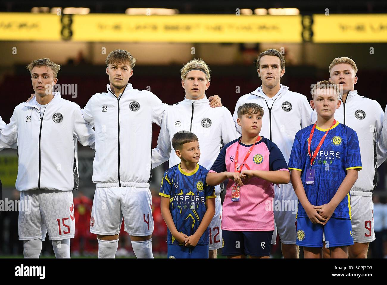 Rodney Parade Denmark anthem during U21 Euro Qualifier football match ...