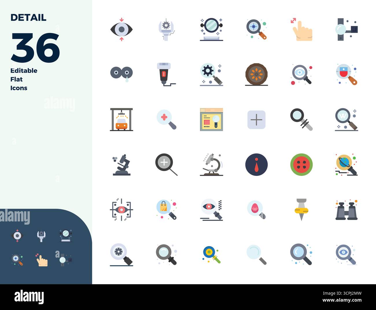 Industry-leading pack of 36 Flat PIXEL perfect vector icons for Detail ...