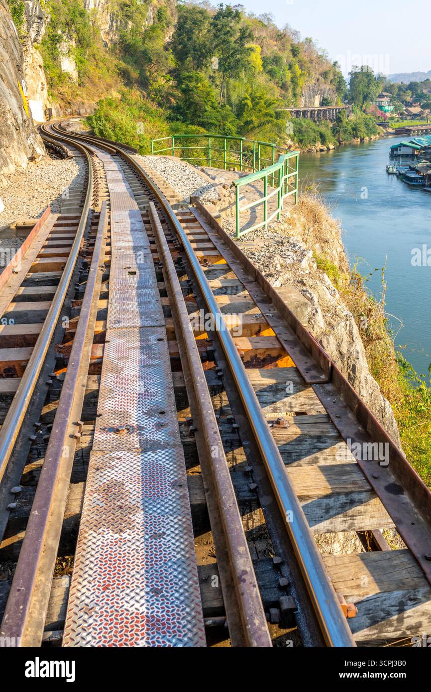 The Death Railway,wooden trestle bridge,built using the forced labor of ...