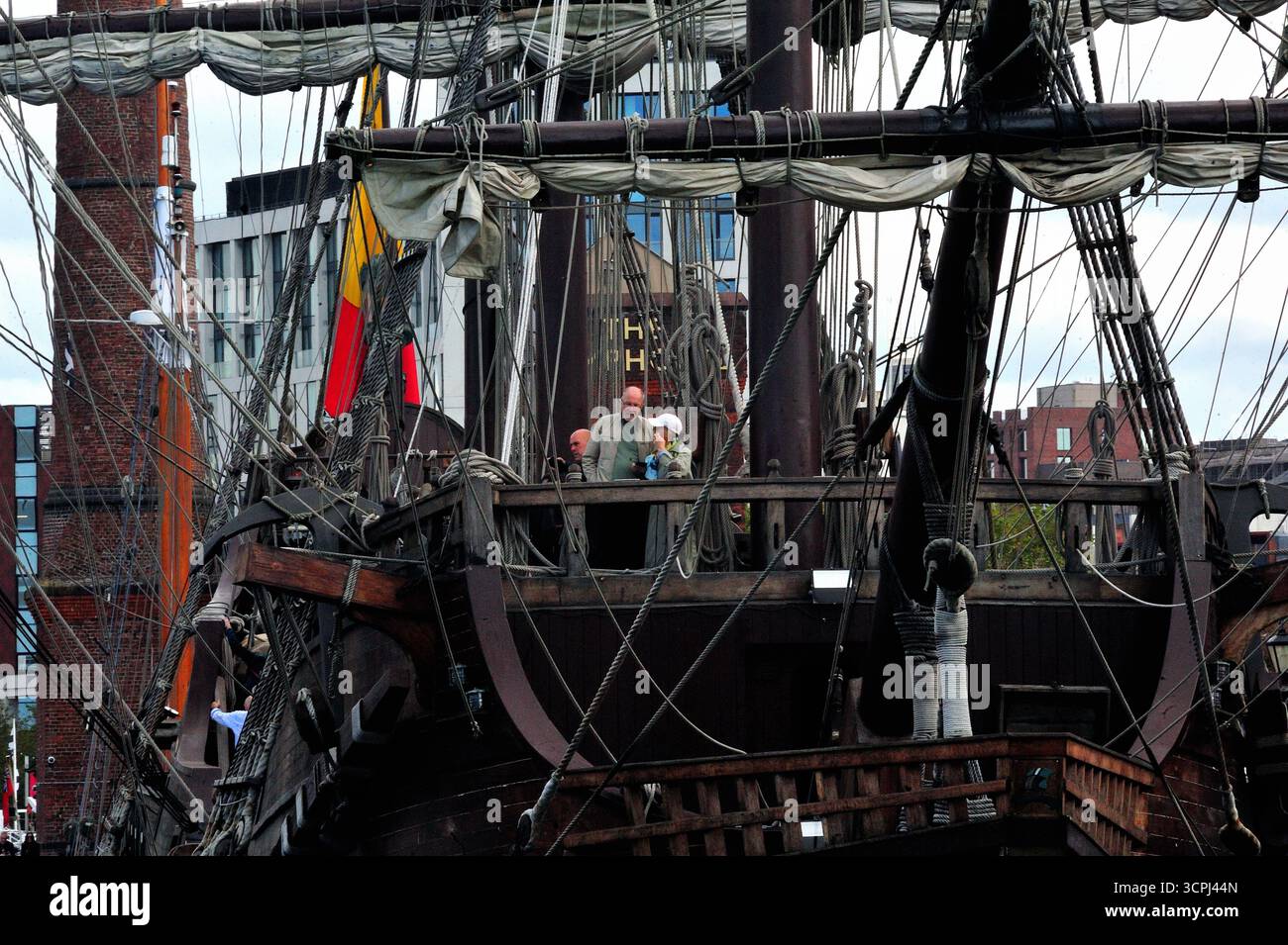 Visitors welcomed abord the Galleon Andalucia berthed at Channing dock ...