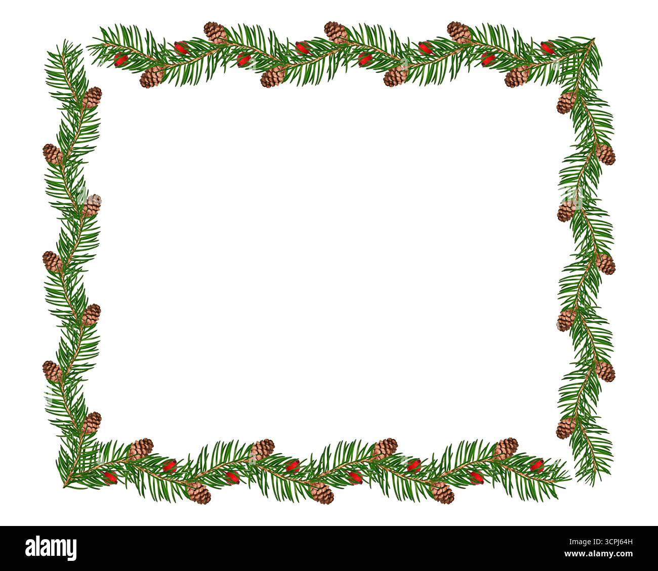 Frame made pine branches Cut Out Stock Images & Pictures - Alamy