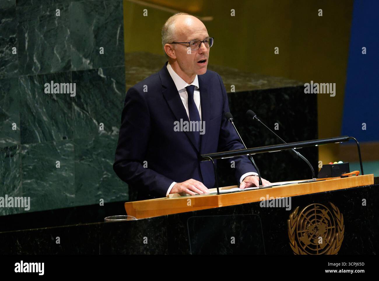 Luxembourg's Prime Minister Luc Frieden speaks on the fourth day of the ...