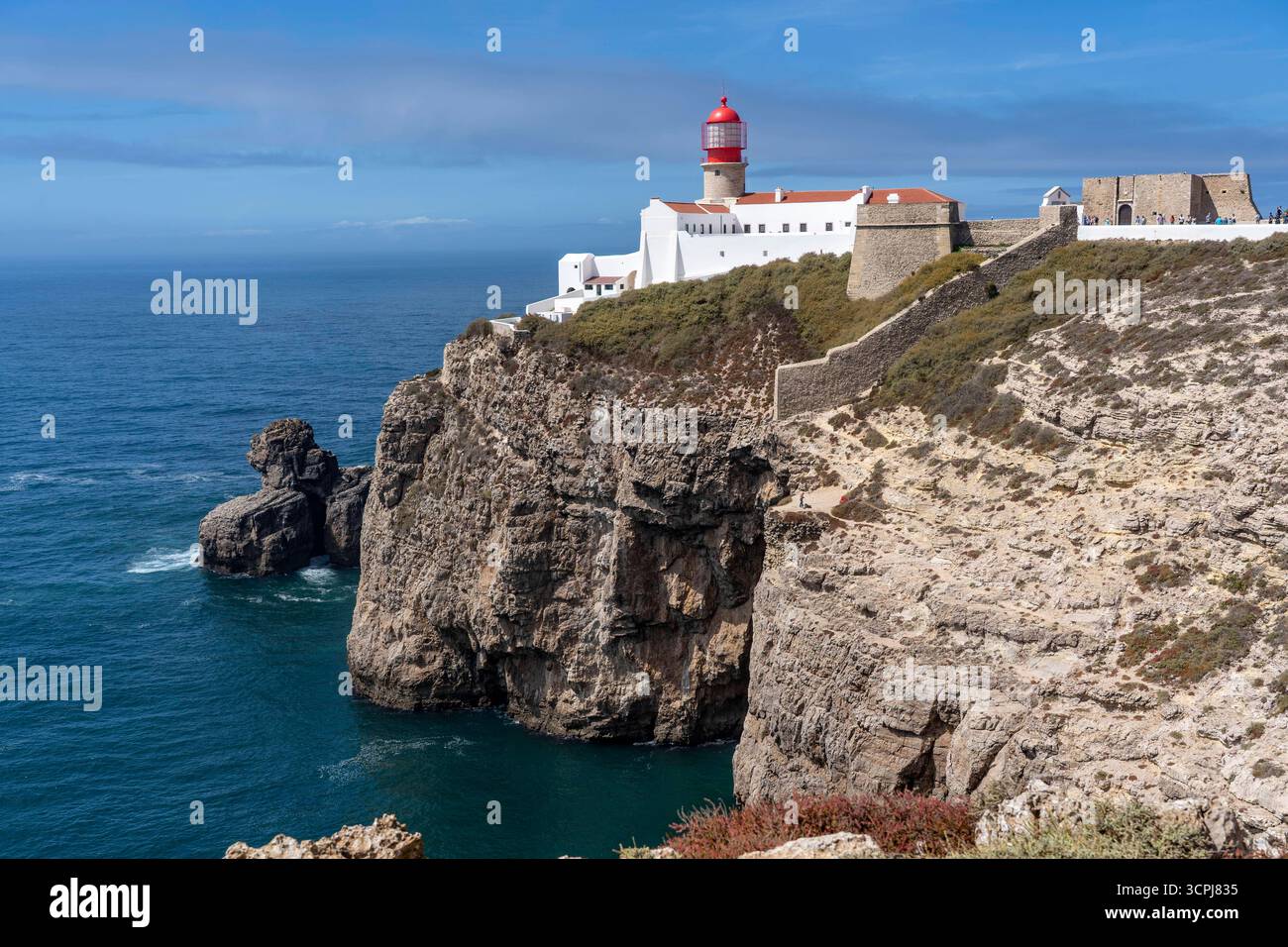 Leuchtturm Cabo de Sao Vicente, am Kap Cabo de Sao Vicente ...
