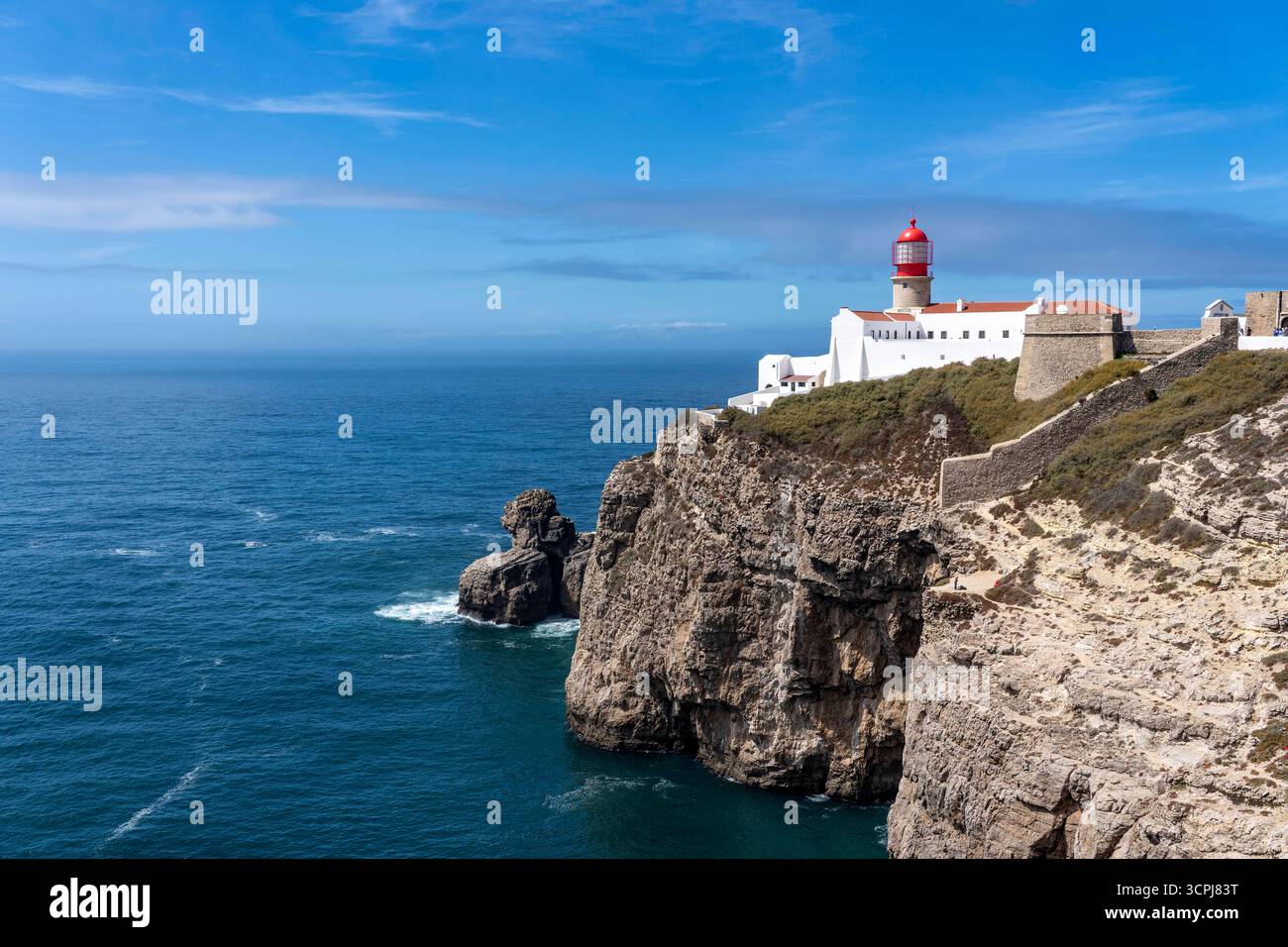 Leuchtturm Cabo de Sao Vicente, am Kap Cabo de Sao Vicente ...
