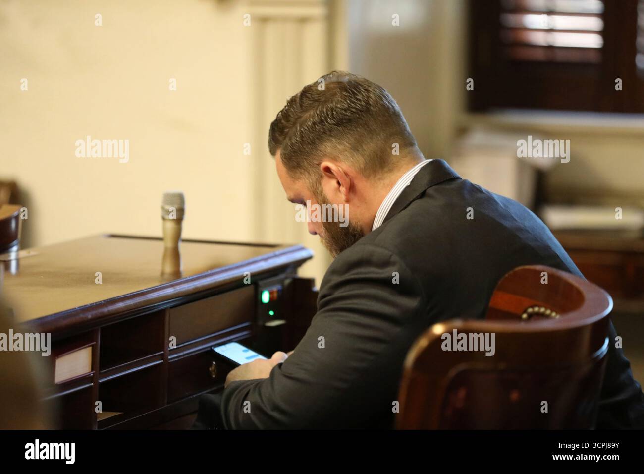 FILE - Republican South Carolina Rep. R.J. May of Lexington sits at his ...