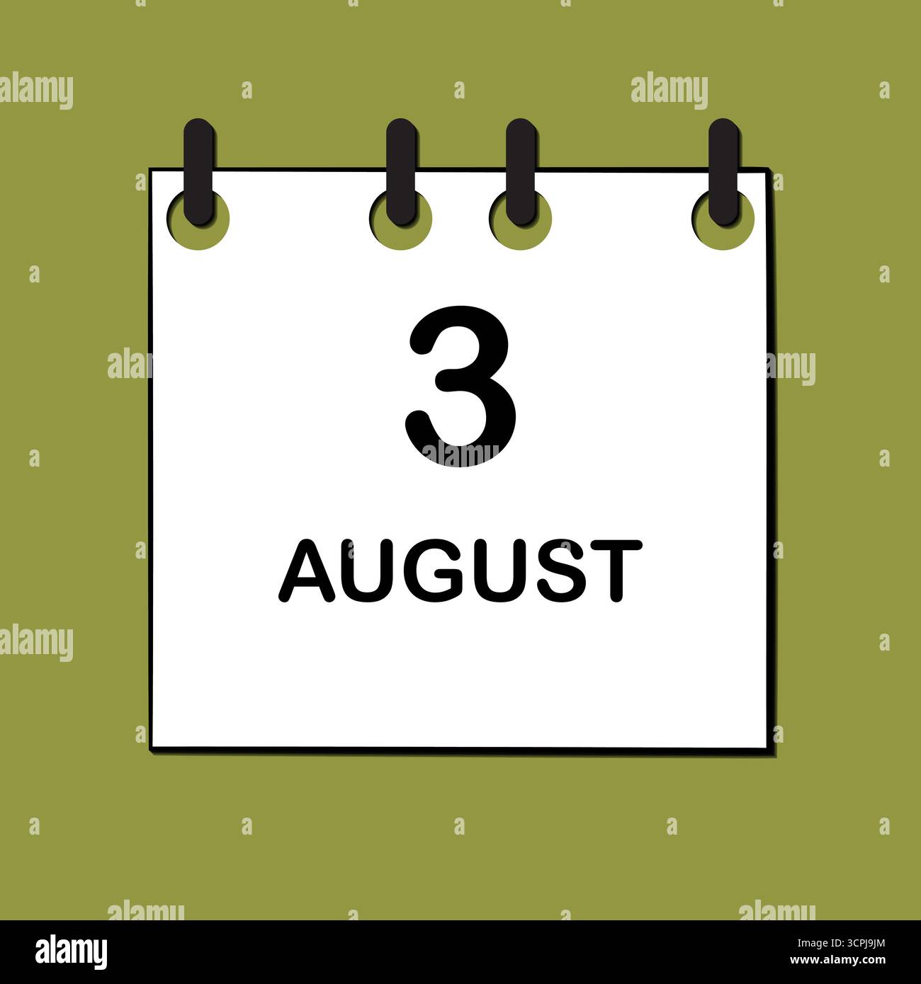August 3. Daily Calendar icon for design. Simple design for business ...