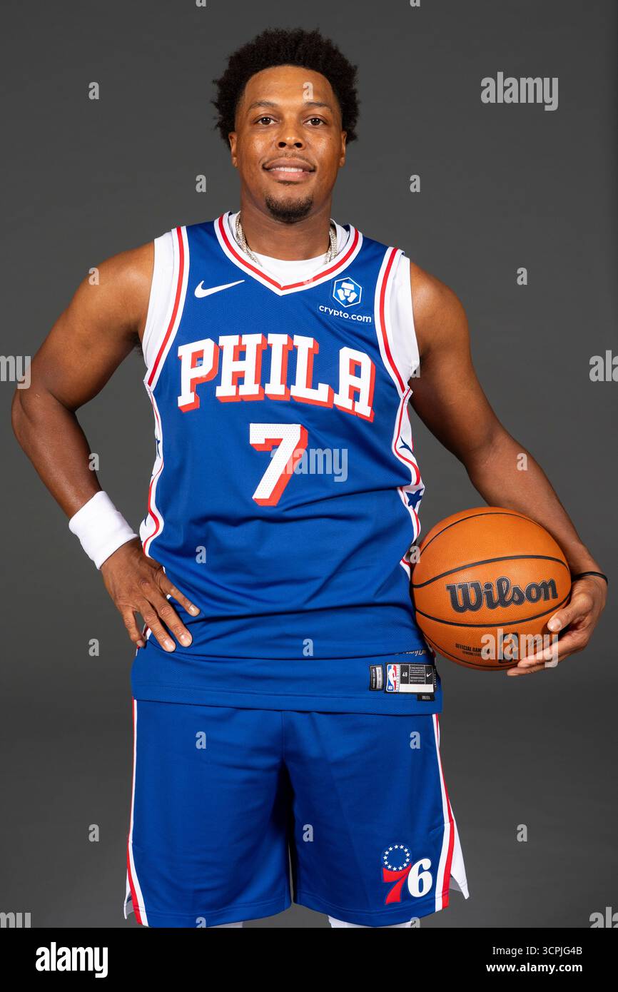 Philadelphia 76ers' Kyle Lowry pose for photos during the NBA ...